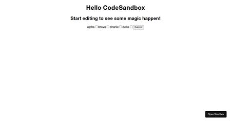 Form Submit Get Checkbox Values Codesandbox