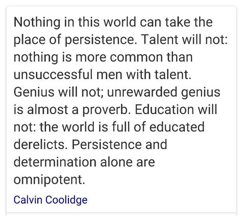 Persistence And Determination Alone Are Omnipotent Persistence