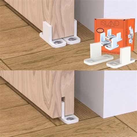 Island Hardware Pocket Door Guide 4 Pack White Sliding