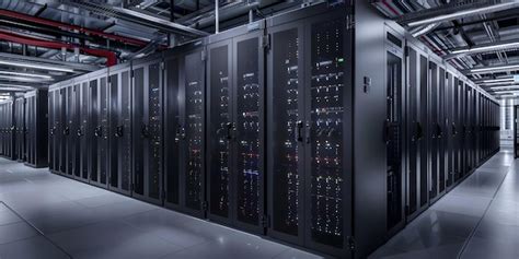 Premium Photo Modern Data Technology Center Server Racks Ai Generated