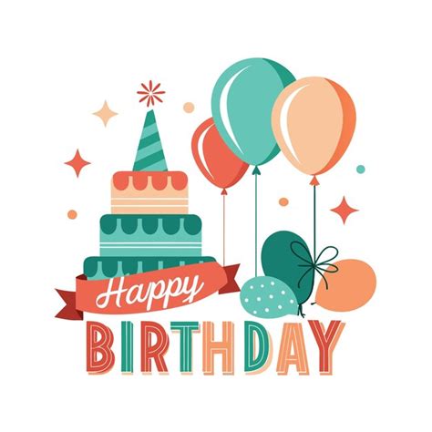 생일 축하 포스터 인사카드 디자인 터 일러스트레이션 프리미엄 벡터