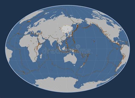 Amur Tectonic Plate Contour Fahey Volcanoes And Boundaries Stock Illustration Illustration