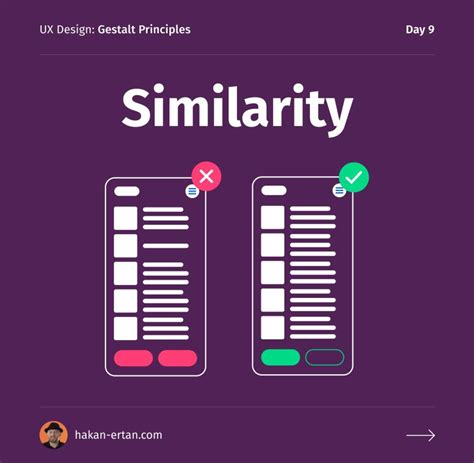 Ux Design Gestalt Principles 2 Similarity What To Do Use Consistent… Hakan Ertan