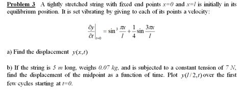 Solved Problem A Tightly Stretched String With Fixed End Chegg Com