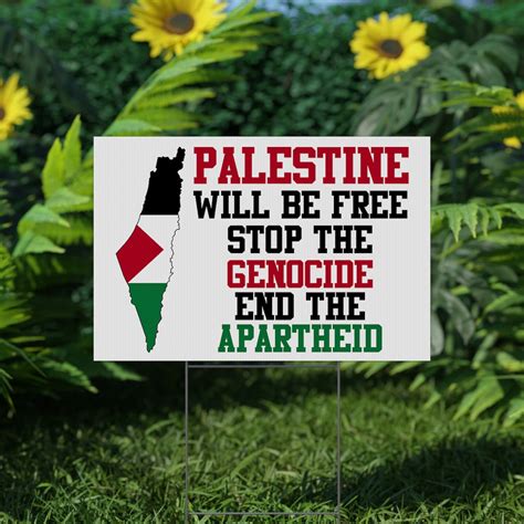 Stop The Genocide Sign Palestine Yard Sign With Metal H Stand