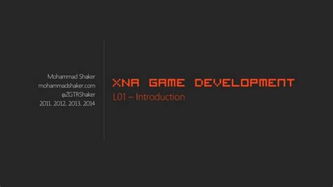 Xna L01introduction Ppt