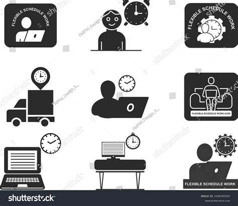 Flexible Schedule Work Icon Set Work Stock Vector Royalty Free