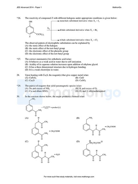 JEE Advanced Question Paper MathonGo