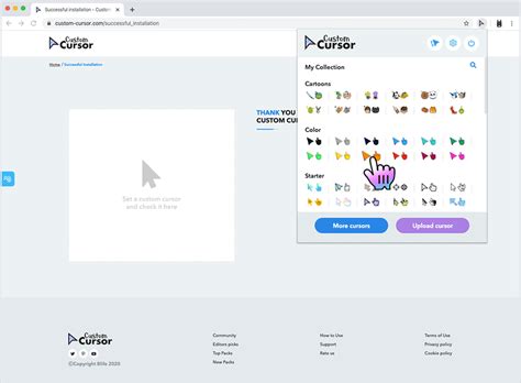 how to use custom cursor for browser extension custom cursor