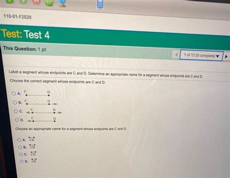 Solved Label Segment Whose Endpoints Are C And D Determine