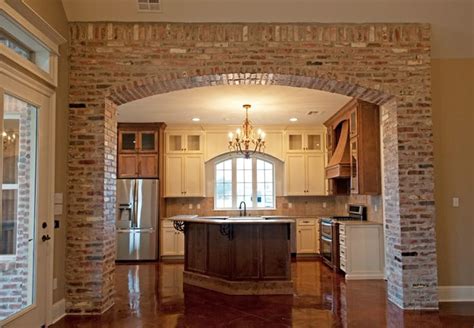 Luxury House Archway To Kitchen And Dining Room Arched Brick Wall