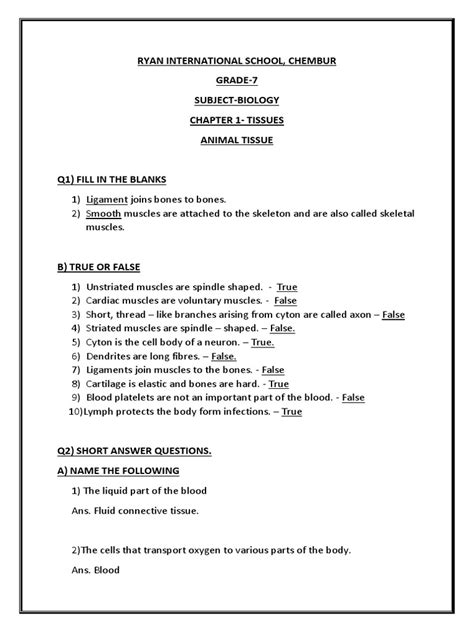 Animal Tissue Pdf Tissue Biology Human Body