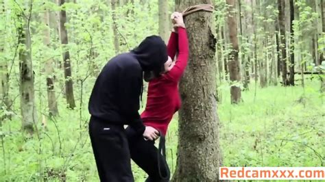 Dazzling Chick With A Perfect Ass Tied Up Outdoors For An Erotic