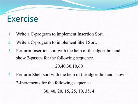 lecture 1 sorting insertion and shell sort pptx