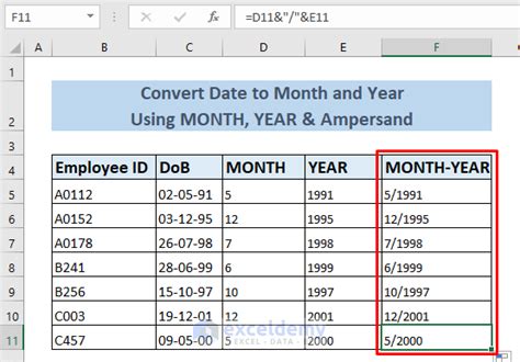 How To Convert Date To Month And Year In Excel 4 Ways Exceldemy