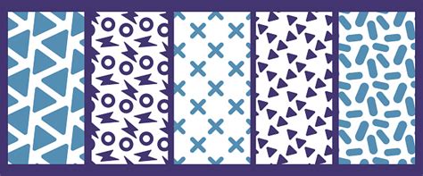 흰색 배경에 검은색과 파란색 색 원 삼각형 및 선이 있는 간단한 그림의 벡터 세트 둥글고 날카로운 모양의 플랫 스타일 원활한 패턴 디자인 0명에 대한 스톡 벡터 아트 및