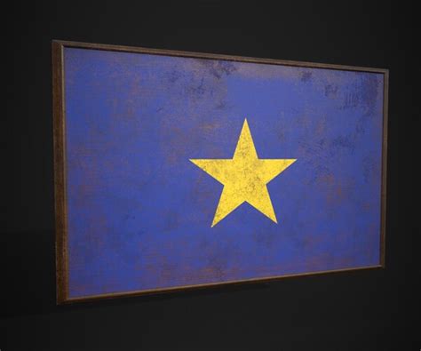 Artstation Old Picture Frame With Congo Free State Flag Game Assets