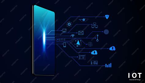 Premium Vector Abstract Internet Of Things Concept Phone 5giot