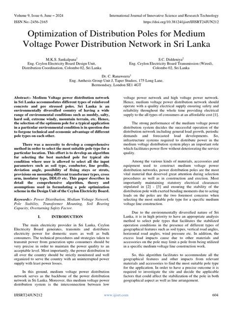 Optimization Of Distribution Poles For Medium Voltage Power