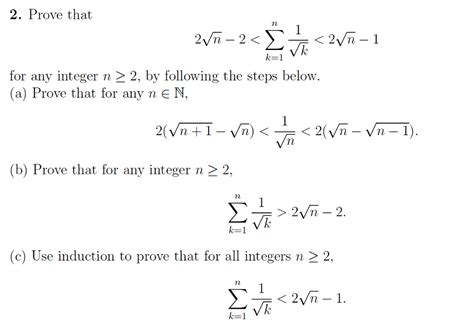 Solved Prove That 2 Squareroot N 2