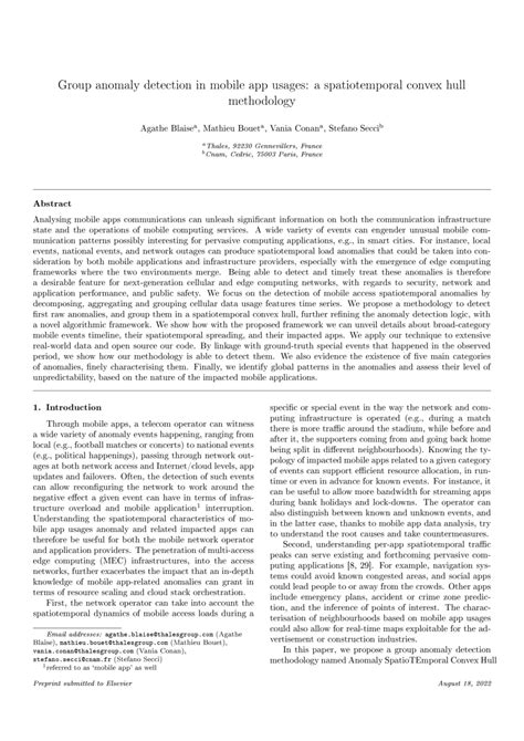 Pdf Group Anomaly Detection In Mobile App Usages A Spatiotemporal