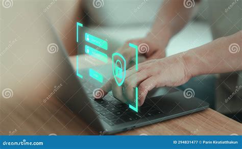Computer Security System Man Typing Username And Password On A Laptop