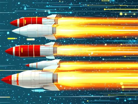 Retro Futuristic Space Tourism Poster With Sleek Rocket Designs Stock