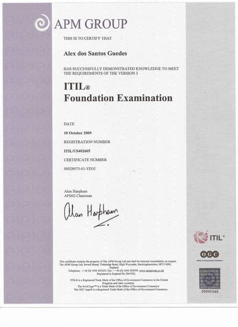 Certificado Itil V3 Pdf