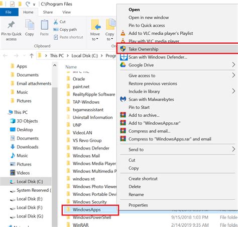 Windows 10 Gain Access To Cprogram Fileswindowsapps