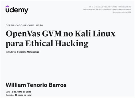 William Barros No Linkedin Curso Hands On Openvas Gvm No Kali Linux Para Ethical Hacking Openvas