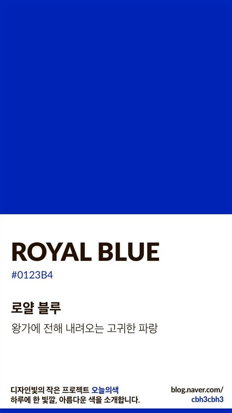 오늘의 빛 오늘의 색 로얄 블루 네이버 블로그 Sfumature Di Blu Colori Palette