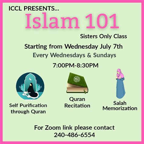 Islam 101 Sisters Only Class Events Calendar