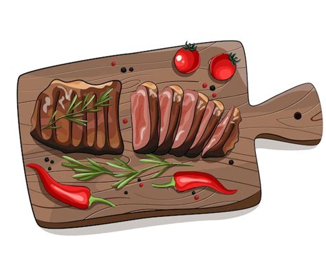 Premium Vector Grilled Steak Cartoon Vector Illustration Roast Beef