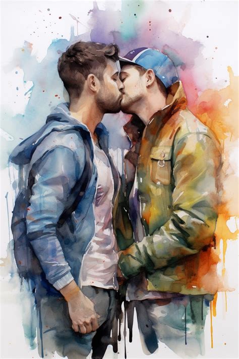 Gay Lovers Boho Framed Prints Gay Art Satin Postersgay Lovers Gay