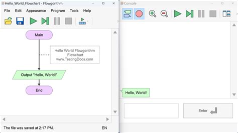 Hello World Flowgorithm Flowchart Testingdocs