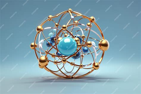 premium ai image 3d rendering of electron proton atom isolated on