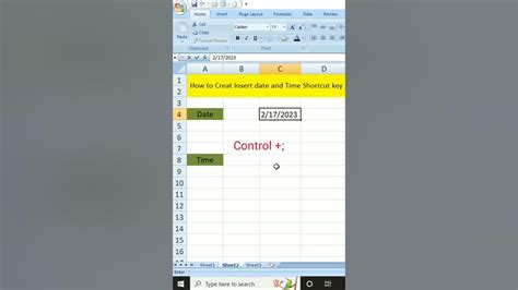 How To Create Date And Time Keyboard Shortcut Key In Excel Bdofficial Shortvideo Excel Youtube