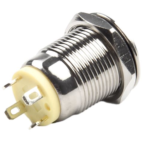 12mm Metal Push Button Switch Power Button Waterproof Flat Led Light