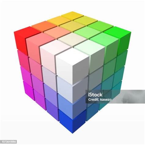 4 X 4 큐브 큰 입방체의 모양에서 색을 만든다 3 차원 스타일 벡터 일러스트입니다 입방체에 대한 스톡 벡터 아트 및 기타 이미지 입방체 블럭 블록 Istock