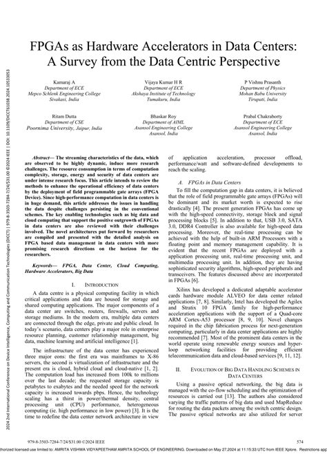 Pdf Fpgas As Hardware Accelerators In Data Centers A Survey From The Data Centric Perspective