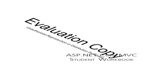 Pdf Aspnet Core Mvc Student Workbook · Chapter 1 Introduction To Asp