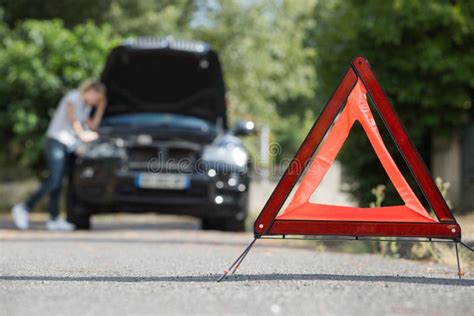 Triangle Sign On Road Stock Image Image Of Automobile 264499419