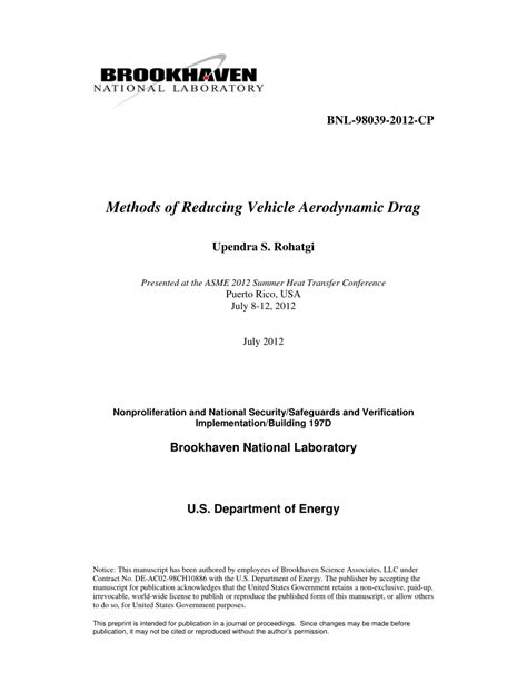 Pdf Methods Of Reducing Vehicle Aerodynamic Drag