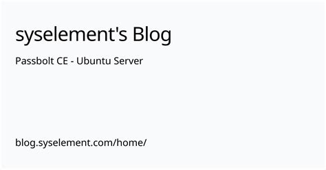 Passbolt Ce Ubuntu Server Syselements Blog