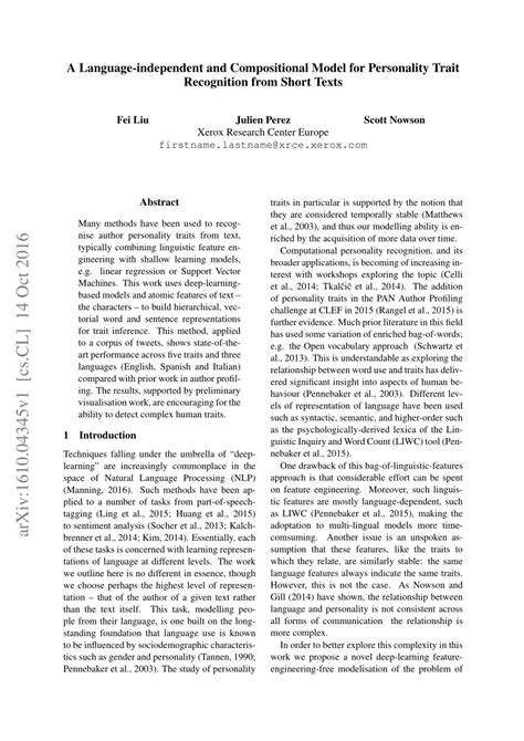 Pdf A Language Independent And Compositional Model For Personality Trait Recognition From