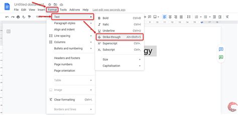 How To Add Or Remove Strikethrough In Google Docs