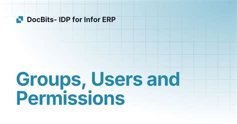 groups users and permissions docbits idp for infor erp