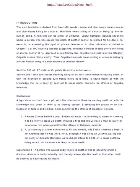 Section 299 And 300 Of Ipc Pdf Murder Homicide