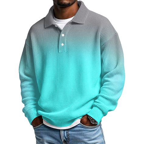 Mens Casual Polo Shirts Solid Color Long Sleeve Business Work Shirts