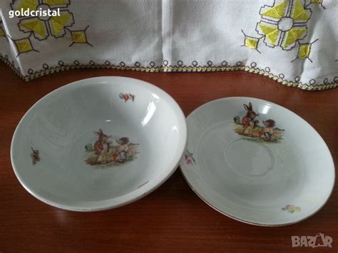 Български порцелан детски комплект за хранене в Антикварни и старинни предмети в гр Стара